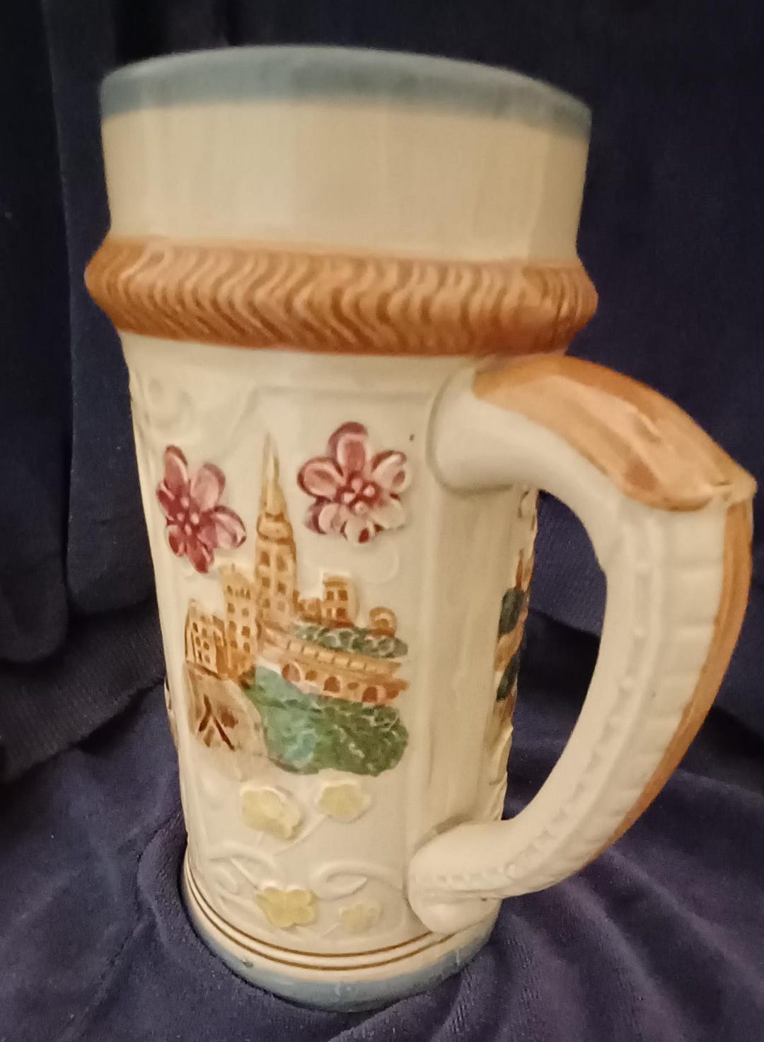 Vintage Ceramic Beer Stein Made in Japan Figural Bas-relieffree ...