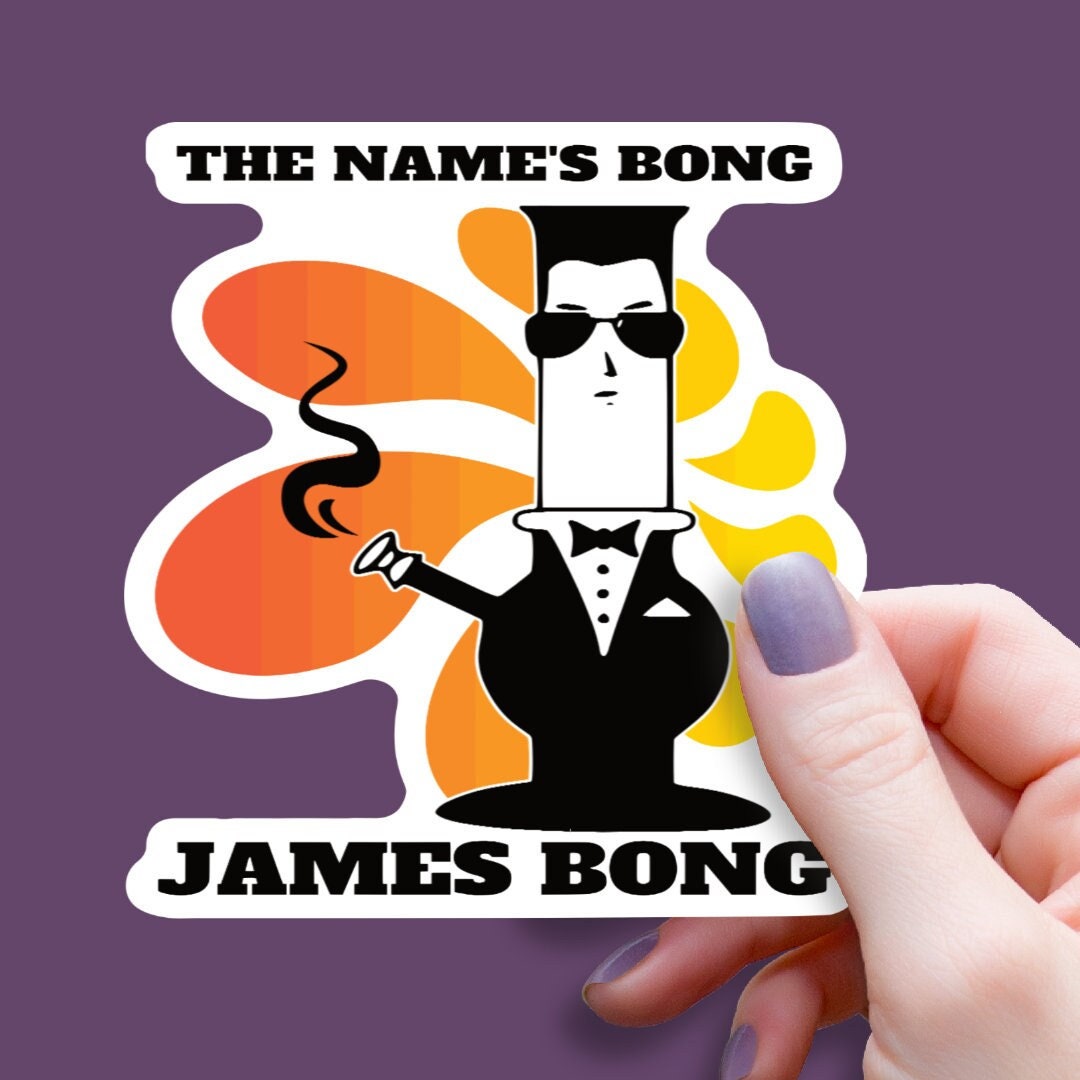 Weed Marijuana 420 Stickers, Humorous James Bong, Funny 007 Parody ...