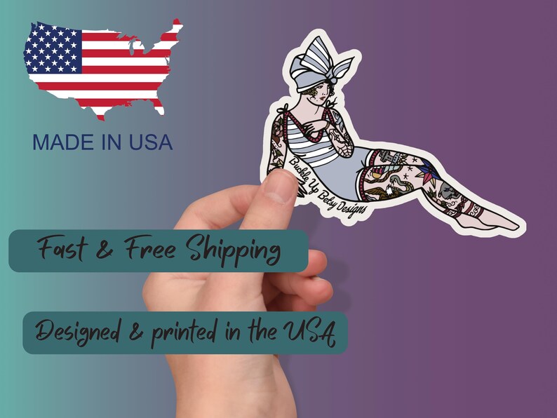 Vintage Tattoo Stickers, Retro Pinup Vinyl Decal, Old School Tattoo Art ...