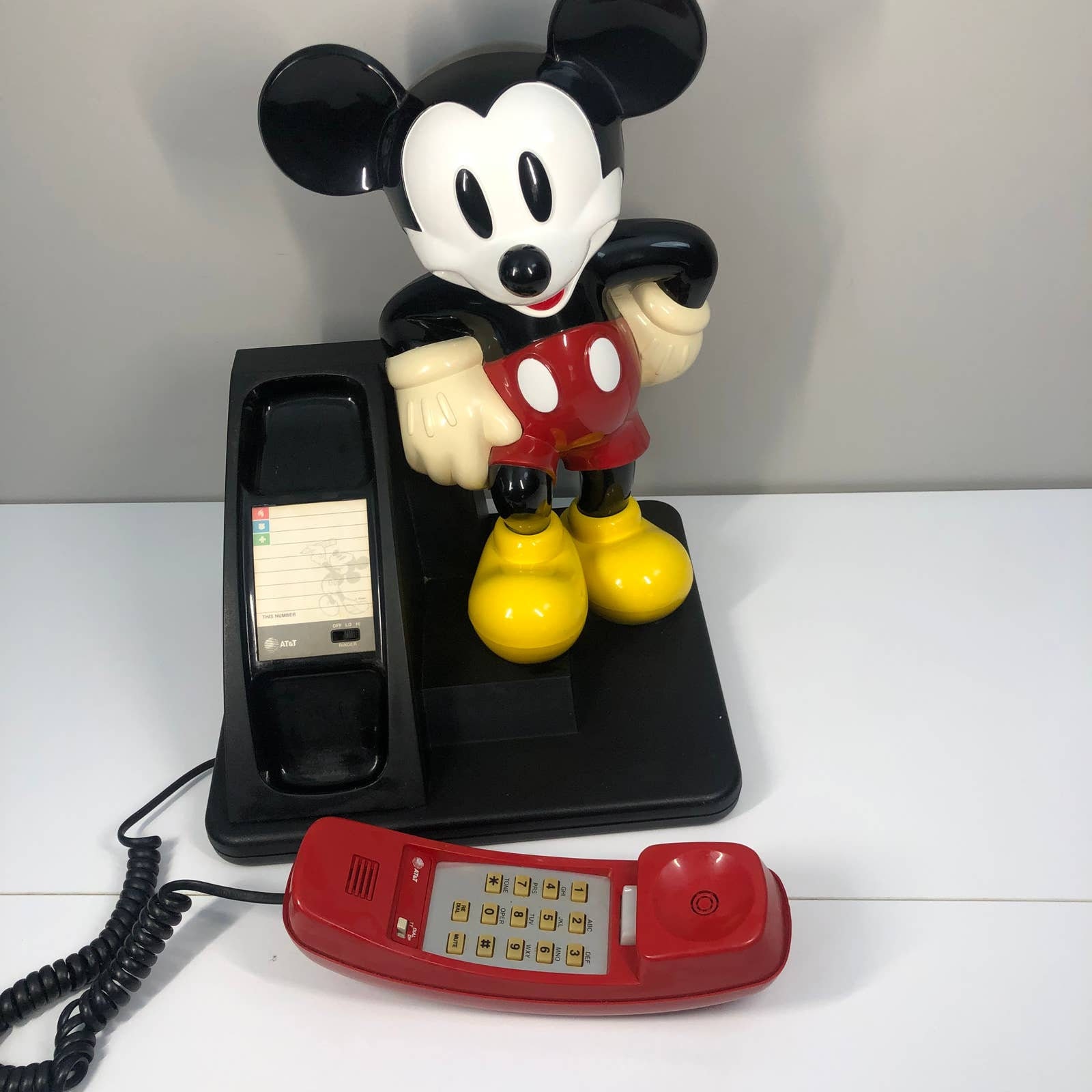 Vintage Disney Mickey Mouse Phone Standing Leaning AT&T Landline 1993 ...
