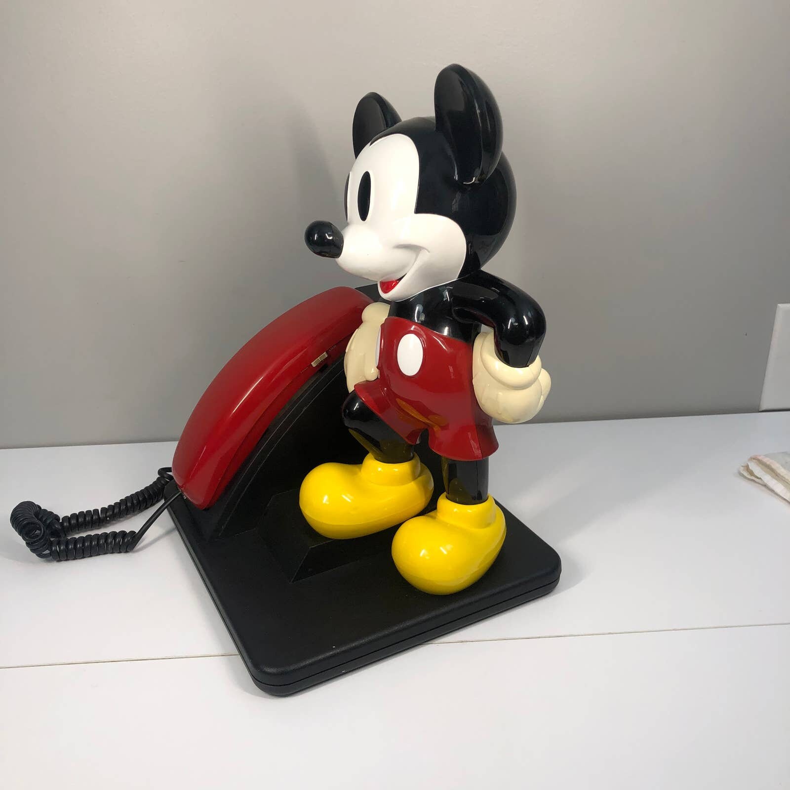 Vintage Disney Mickey Mouse Phone Standing Leaning AT&T Landline 1993 ...