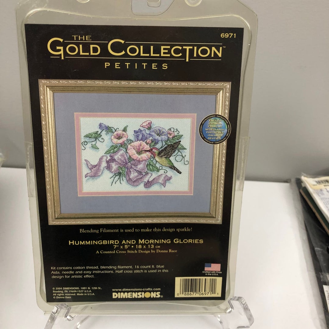 Dimensions Gold HUMMINGBIRD & MORNING GLORIES Counted Cross Stitch Kit ...