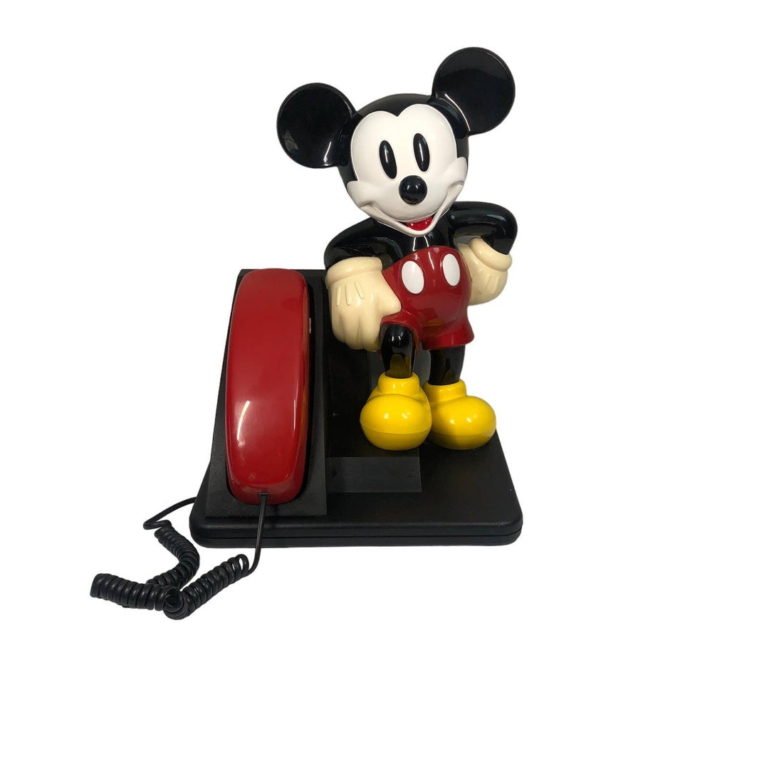 Vintage Disney Mickey Mouse Phone Standing Leaning AT&T Landline 1993 ...