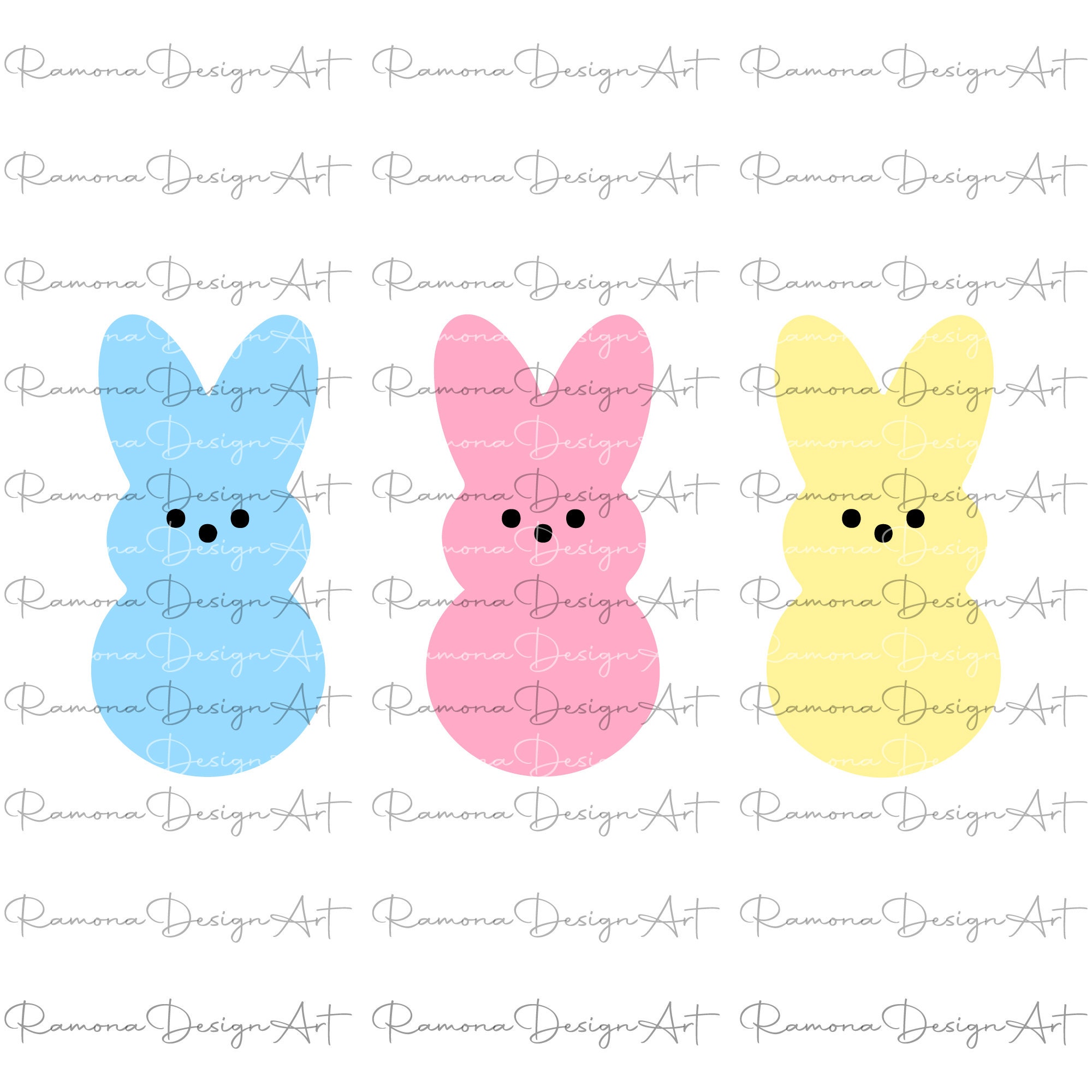 Easter Bunny Peeps SVG Digital Download - Png - Dxf - Eps - Easter ...