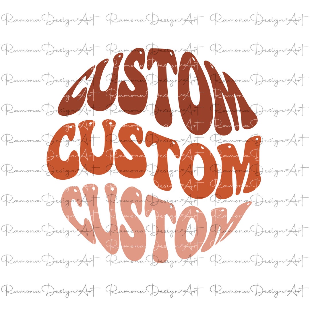 Round Custom Wavy Letters SVG, PNG, Groovy Font, Personalized Stacked ...