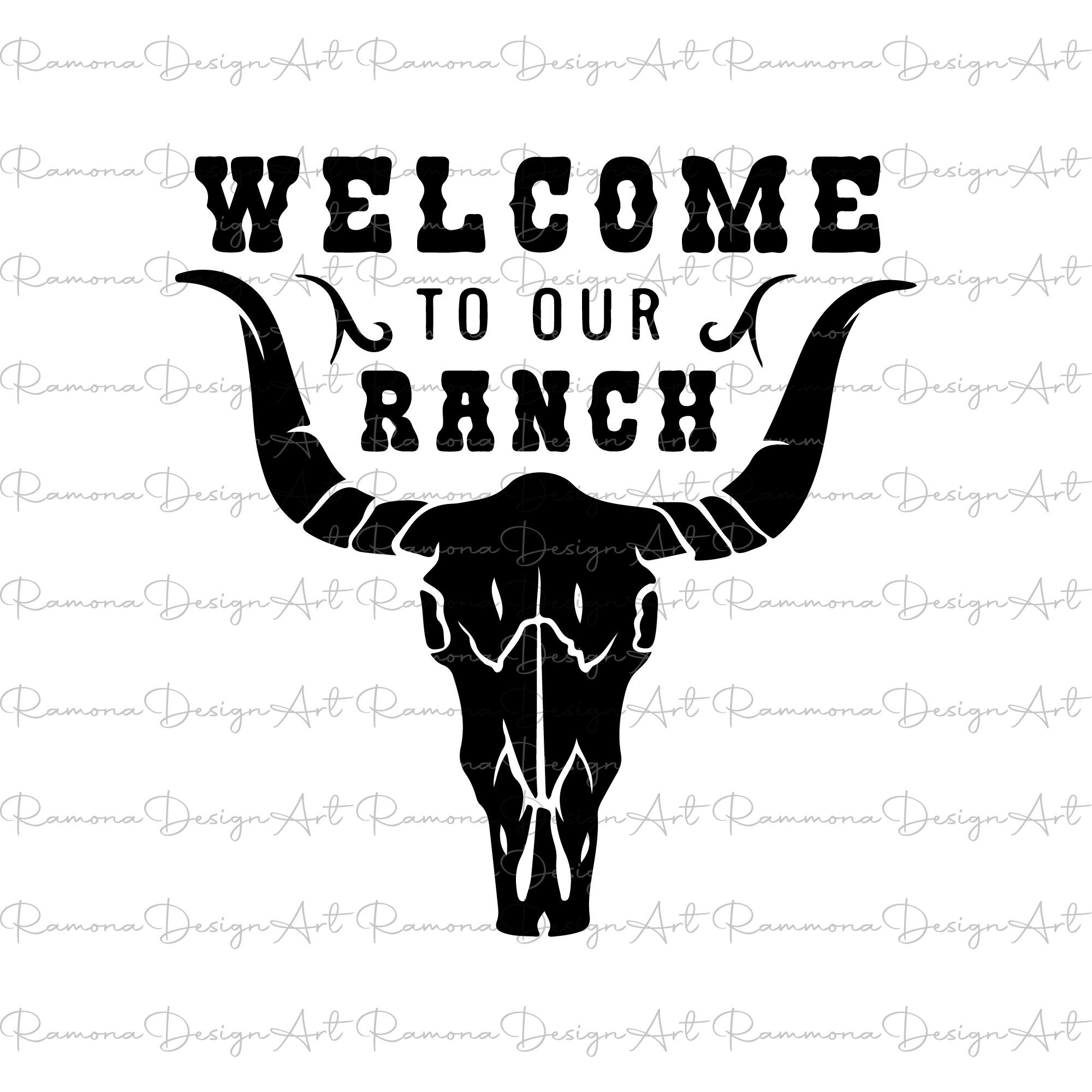 Ranch Welcome Sign SVG, Longhorn Skull Cut File (digital Download) - Etsy