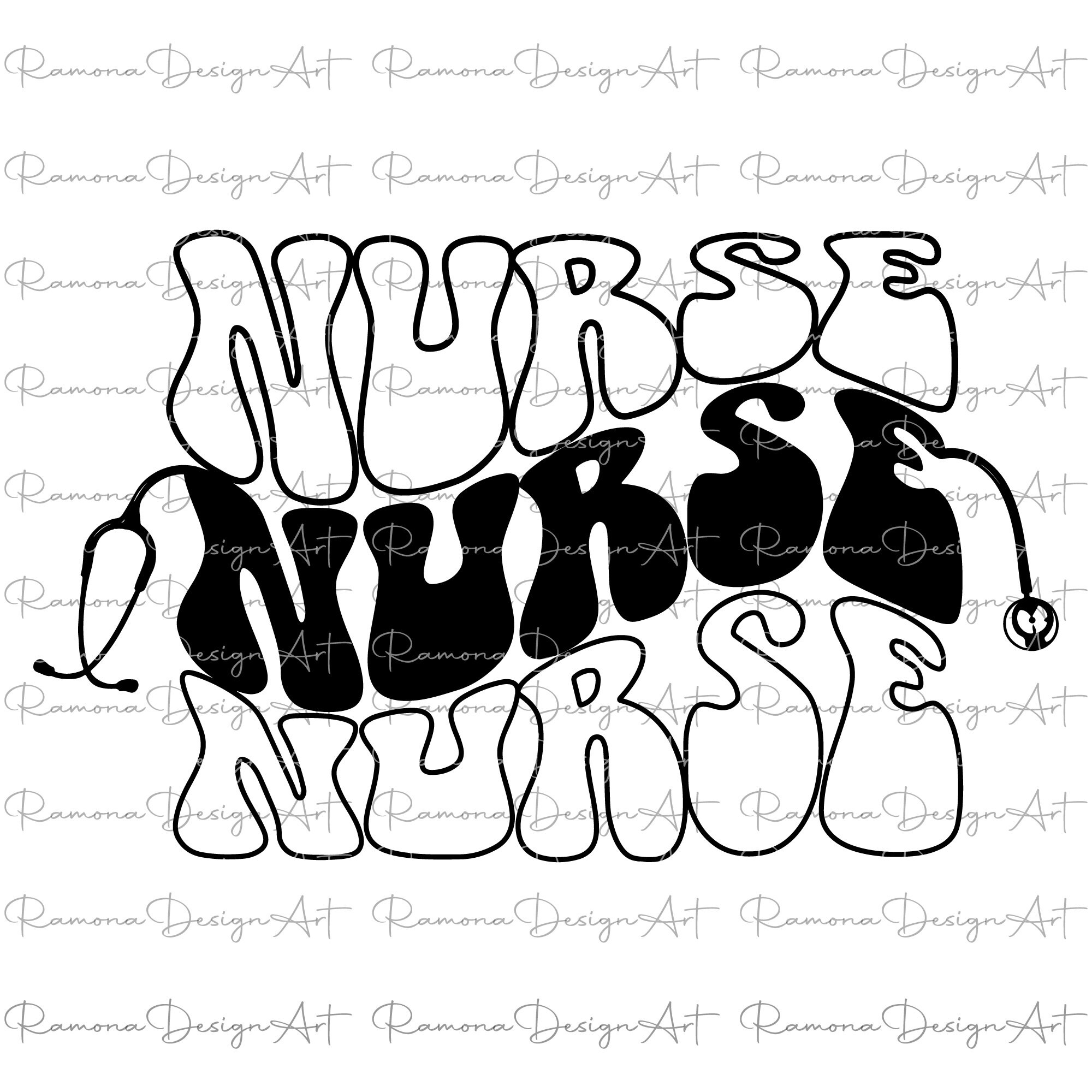 Groovy Nurse SVG, Stethoscope Cut File for Cricut - Etsy