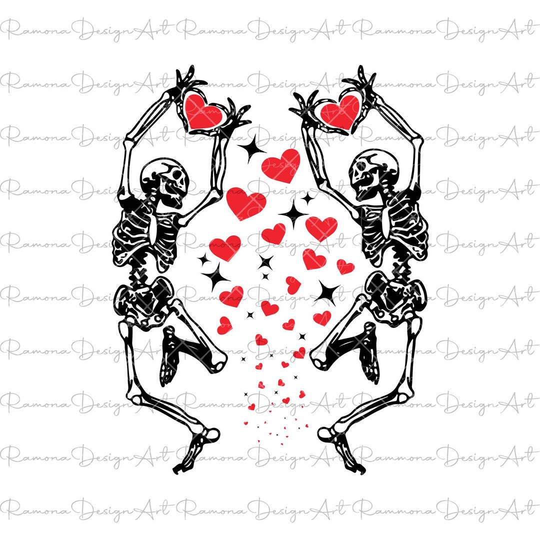 Funny Skeleton Valentine SVG, Skull Heart PNG (digital File) - Etsy
