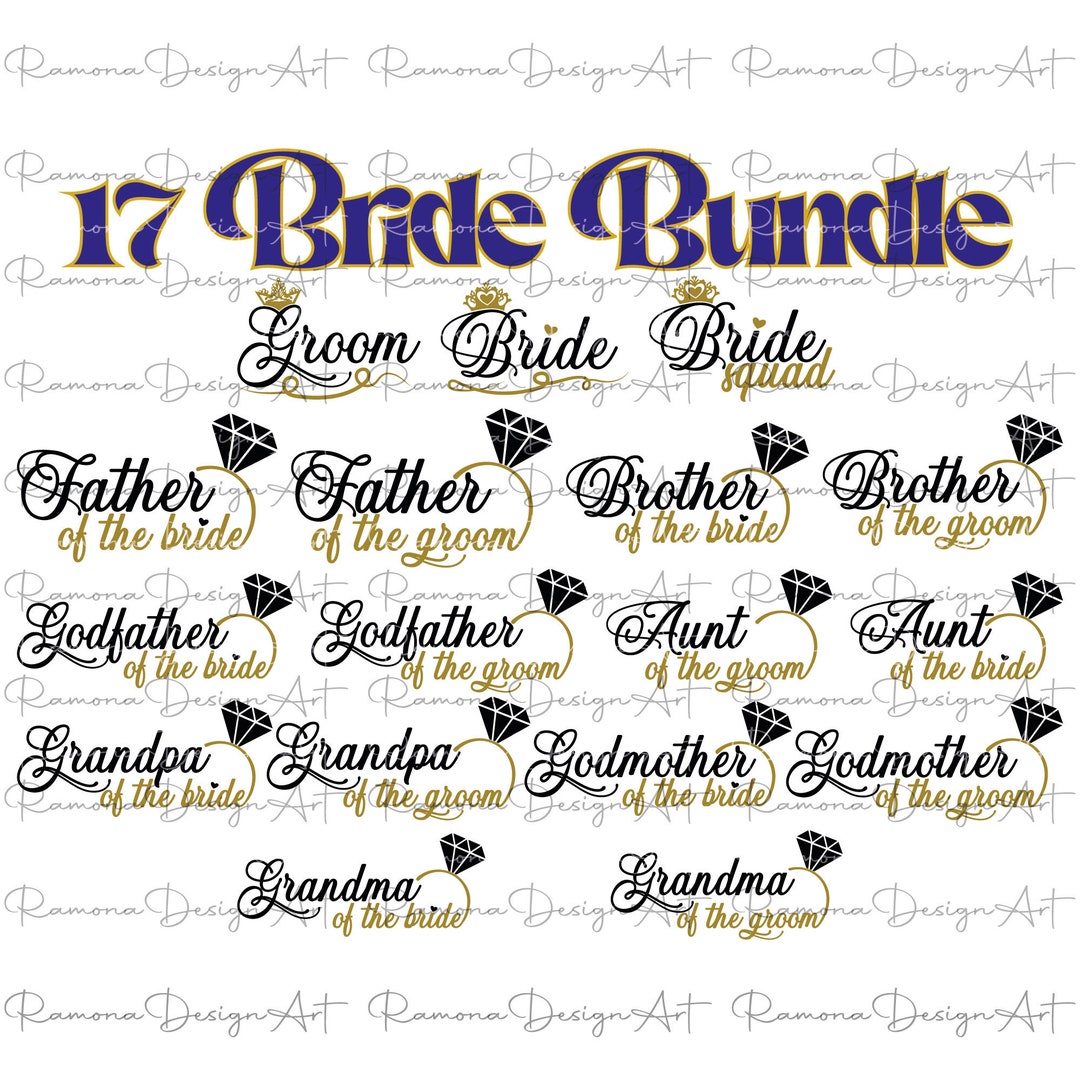 Wedding SVG Bundle – Bride, Groom, Floral Frames (digital File) - Etsy