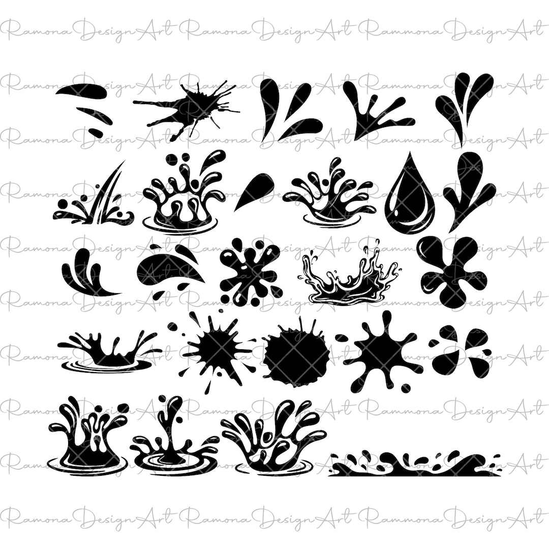 Splash SVG Bundle, Paint Splats Svg Files, Paint Svg, Water Drop Svg ...