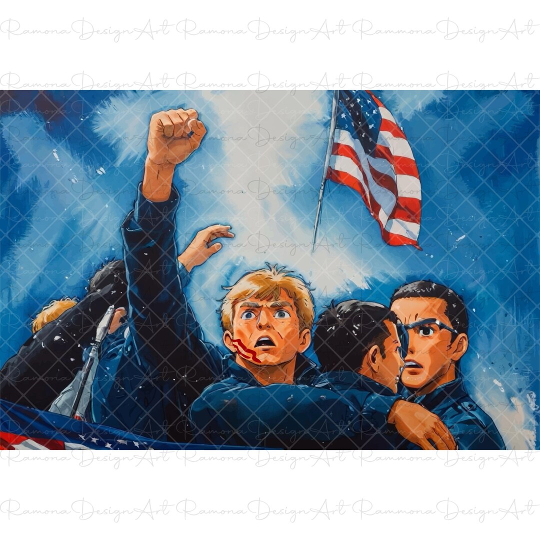 Trump Anime PNG, Patriotic Design (digital Download) - Etsy