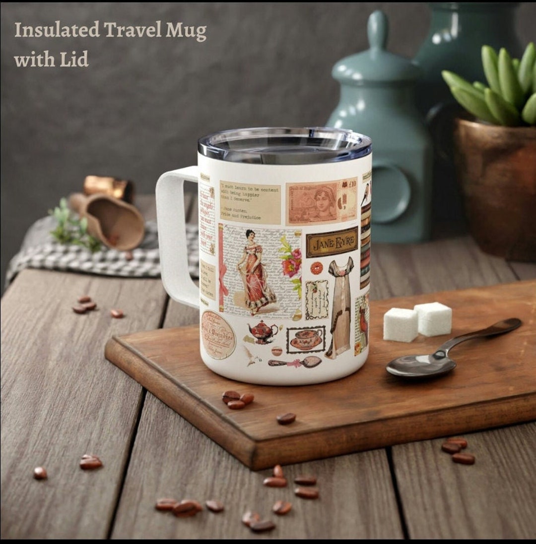 Jane Austen Insulated Coffee Mug Pride and Prejudice Coquette Mug ...