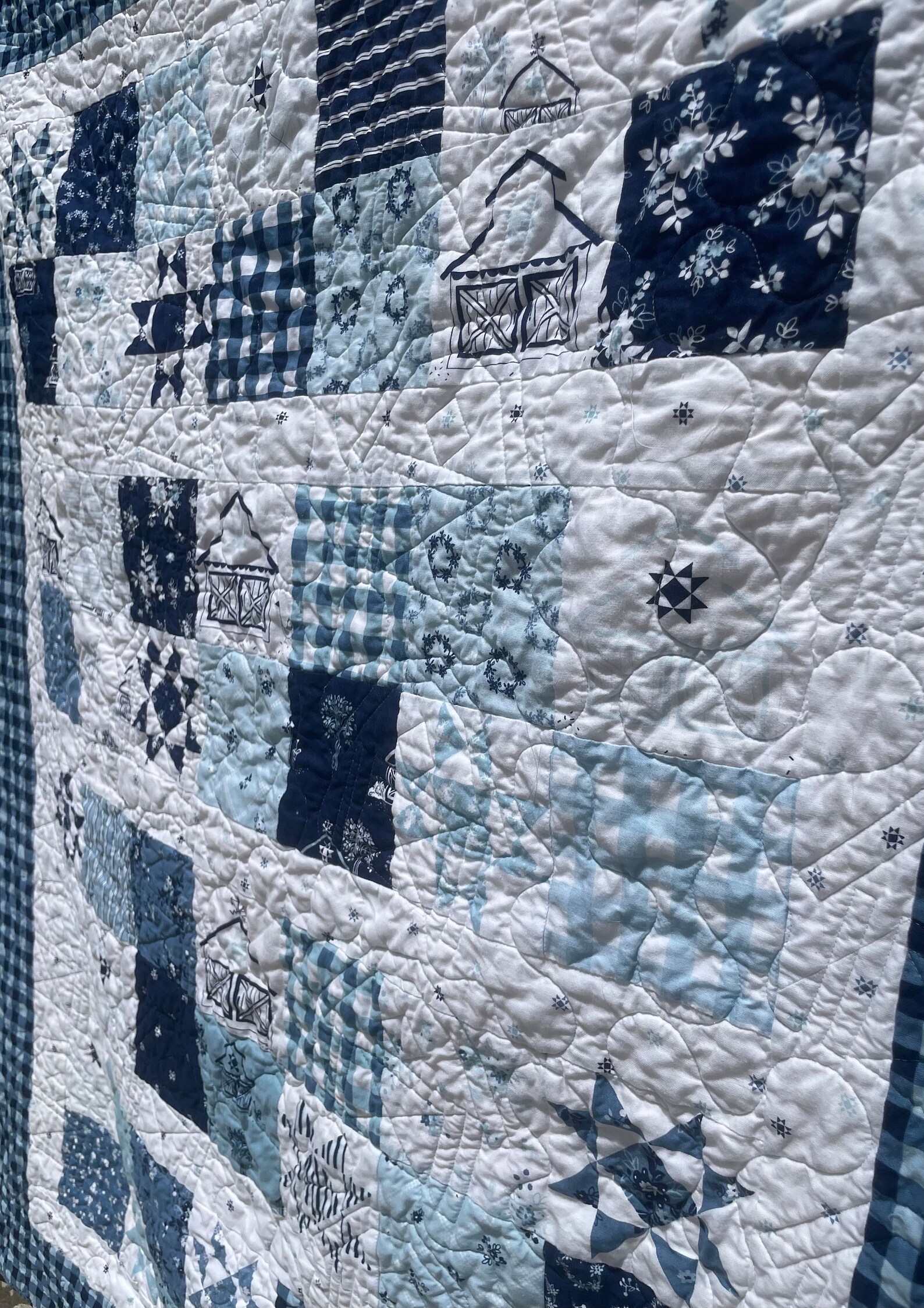 Farmhouse Quilt Modern Quilt Handmade Blanket Snuggly Quilt Country ...