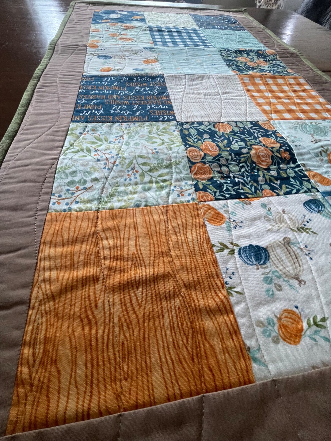 Fall Theme Quilted Table Runner | Autumn Table Runner | Quilted Runner ...