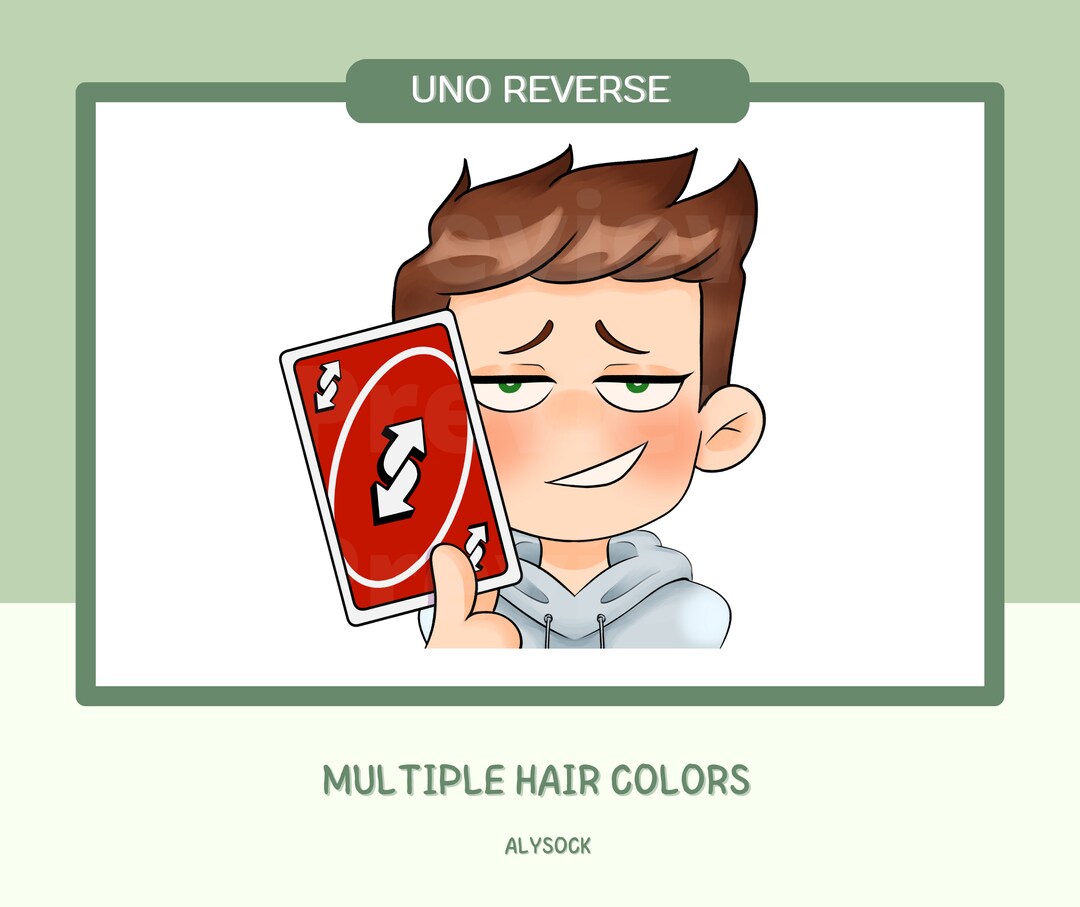 Twitch Emote / Uno Reverse / Short Hair & White Skin / Ready to Use - Etsy