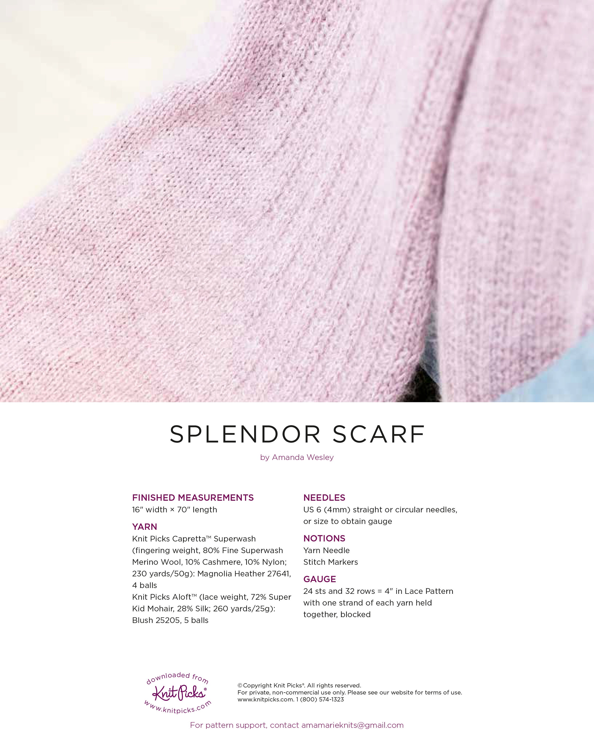 Splendor Scarf Digital Knitting Pattern - Etsy