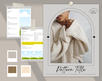 Neutral Canva Pattern Template // Crochet Pattern Template // - Etsy