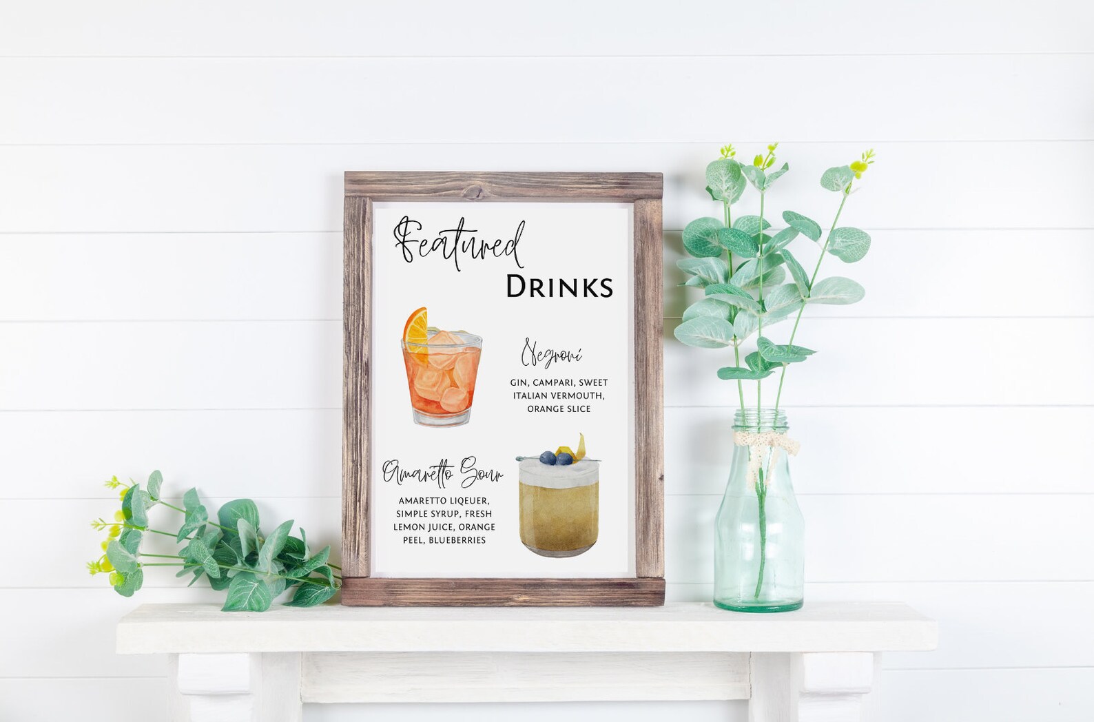Wedding Sign Featured & Signature Drinks for Bar digital Copy - Etsy