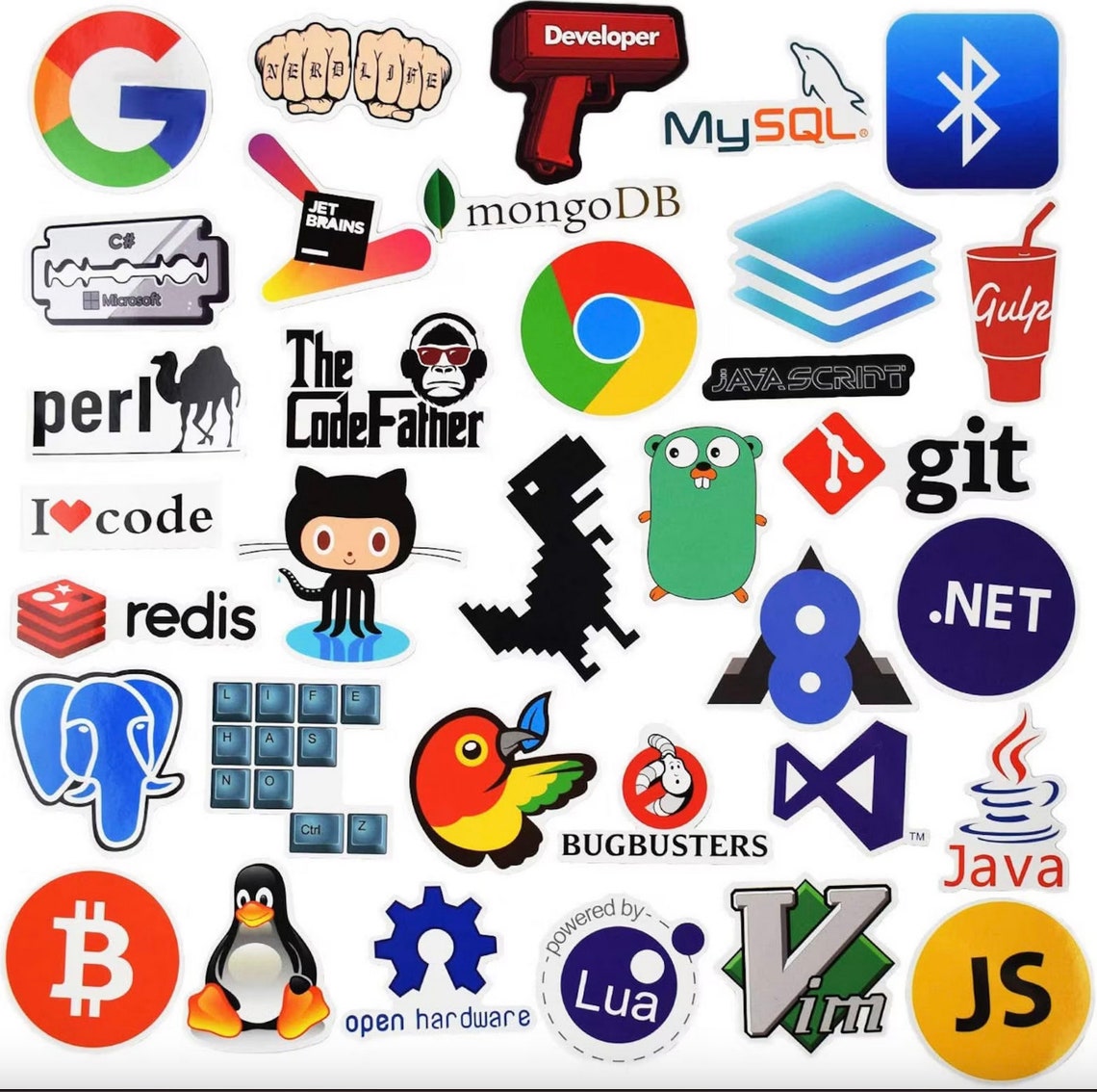 Set of 50 Programming Stickers for Developers, Hackers, Geeks and ...