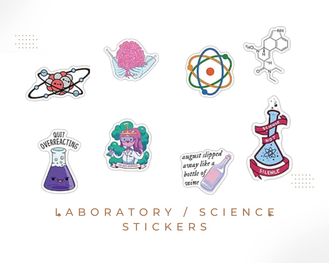 100 Science and Chemistry Sticker Set Decorate Your World With Artistic ...