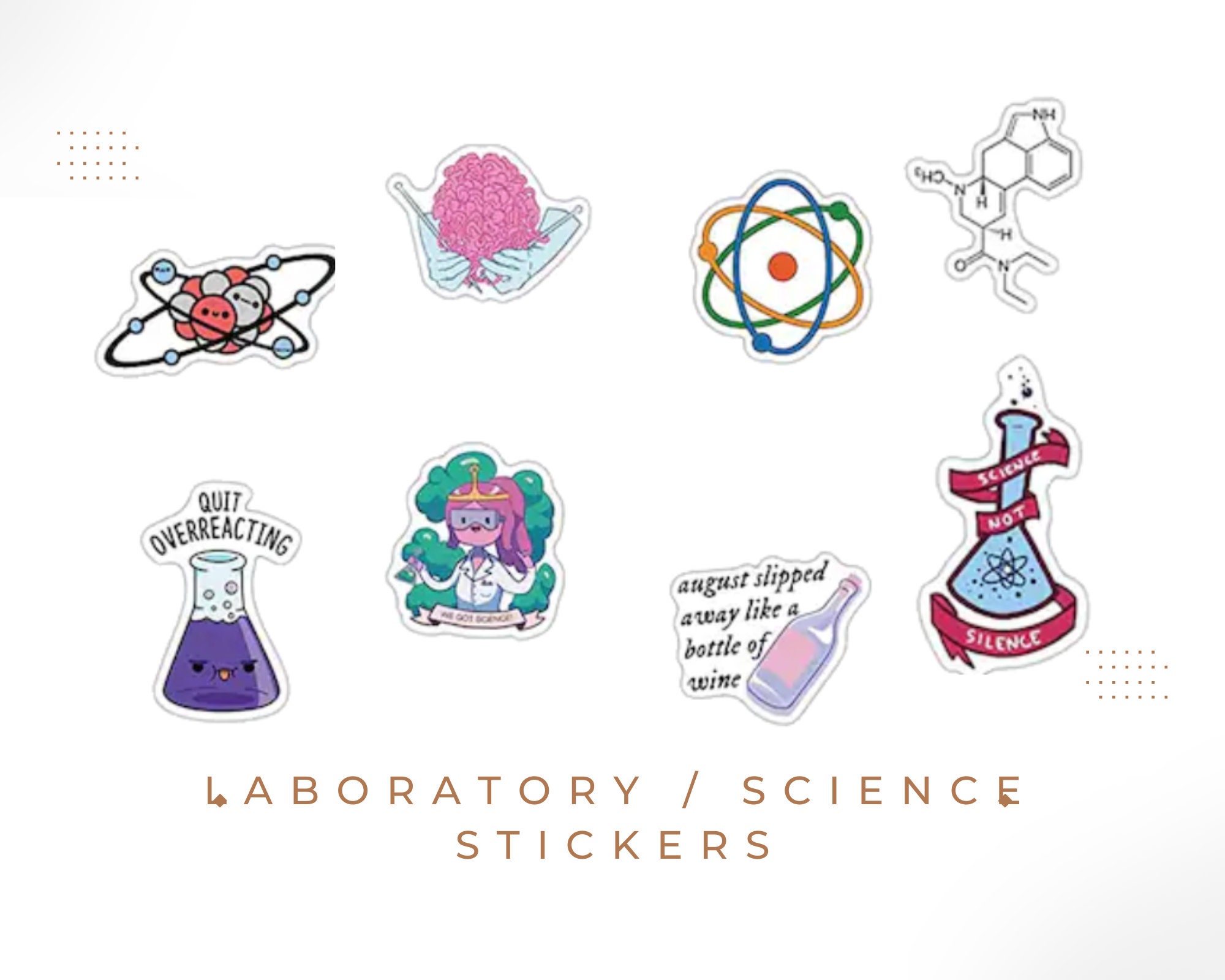 100 Science and Chemistry Sticker Set Decorate Your World With Artistic ...