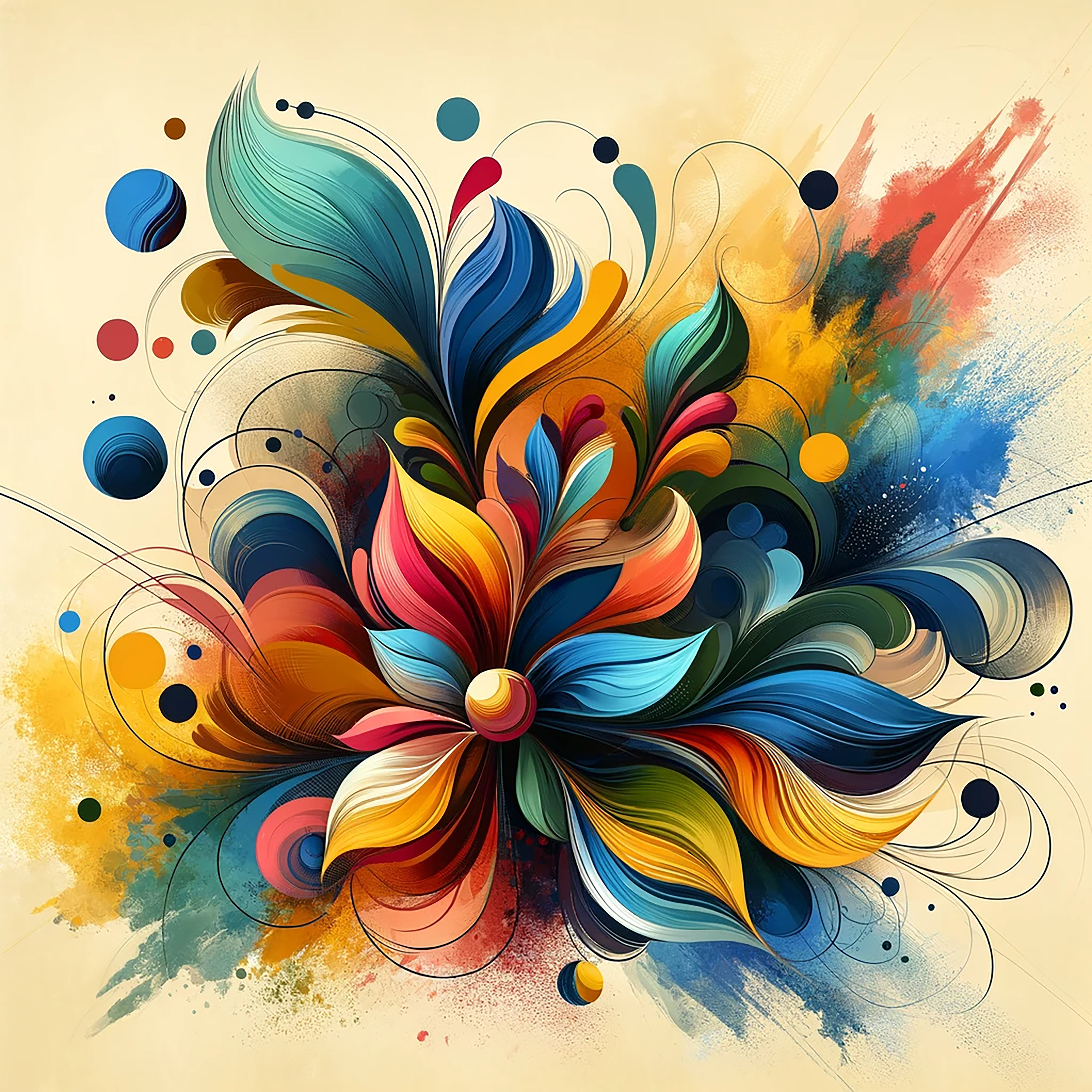 Vibrant Bloom Abstract Art - Digital Wall Art Download - Etsy