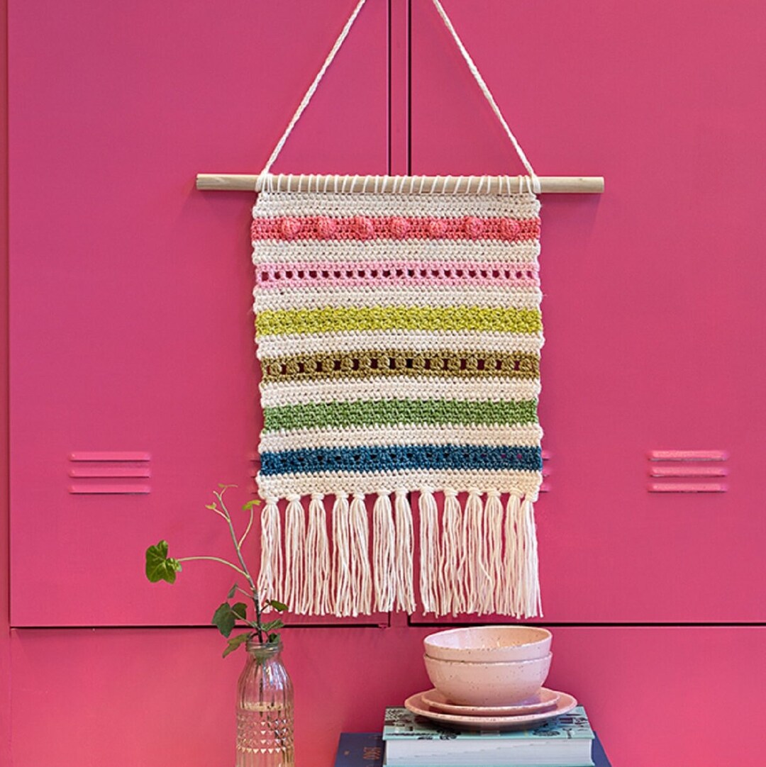 Crochet Boho Wall Hanging Pattern: Easy Bobble Stitch (PDF Pattern) - Etsy