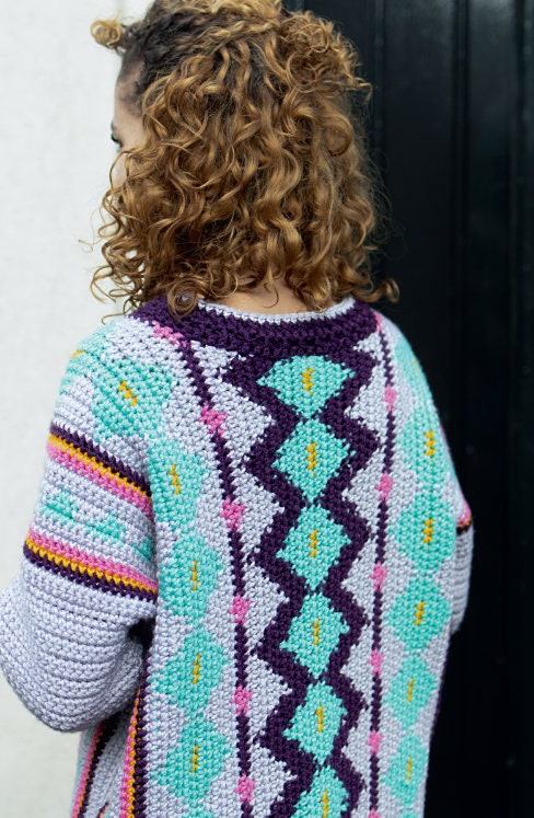 Crochet Pattern, AZTEC Cardigan, Clothes, Colorful, Tested US English ...