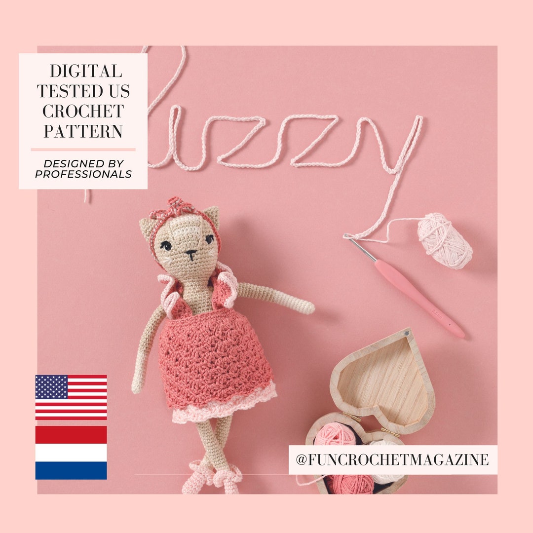 Crochet Pattern, Cat, Lizzy, Animal, Amigurumi, Kids, Toys, Tested US ...