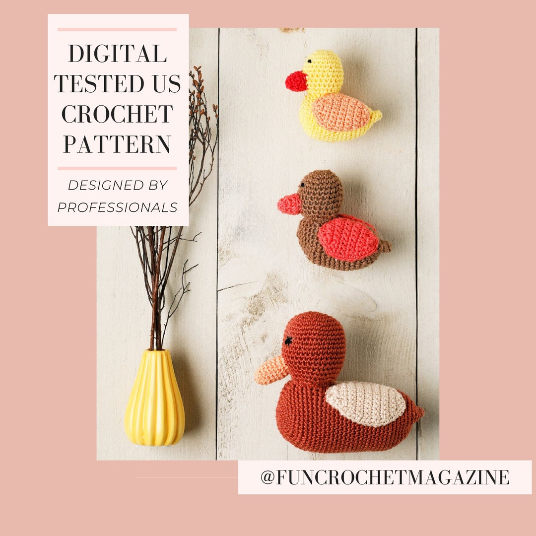 Crochet Pattern Adorable Duck Family Adult and Baby Duckling Ducky ...