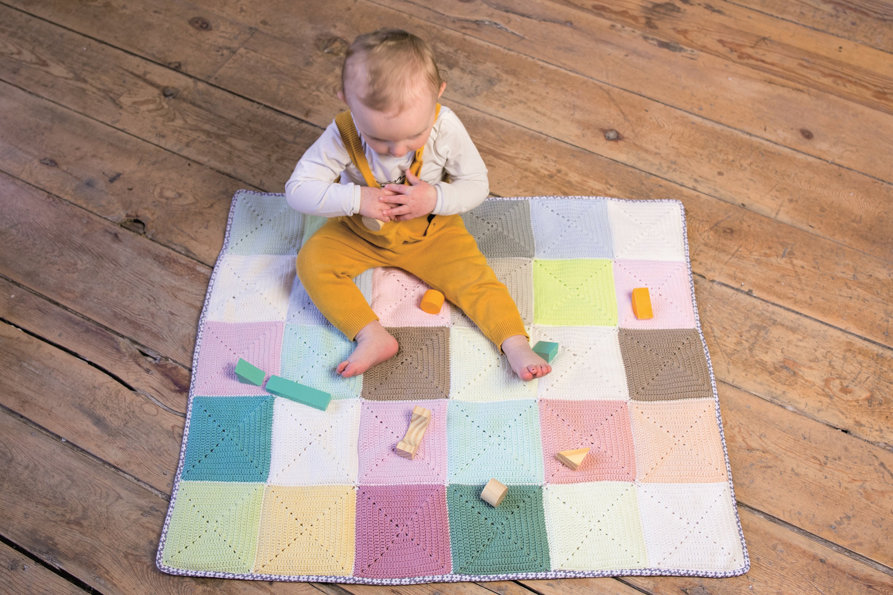 Crochet Pattern Soft Granny Square Play Mat Kids, Play Mat Play Rug ...