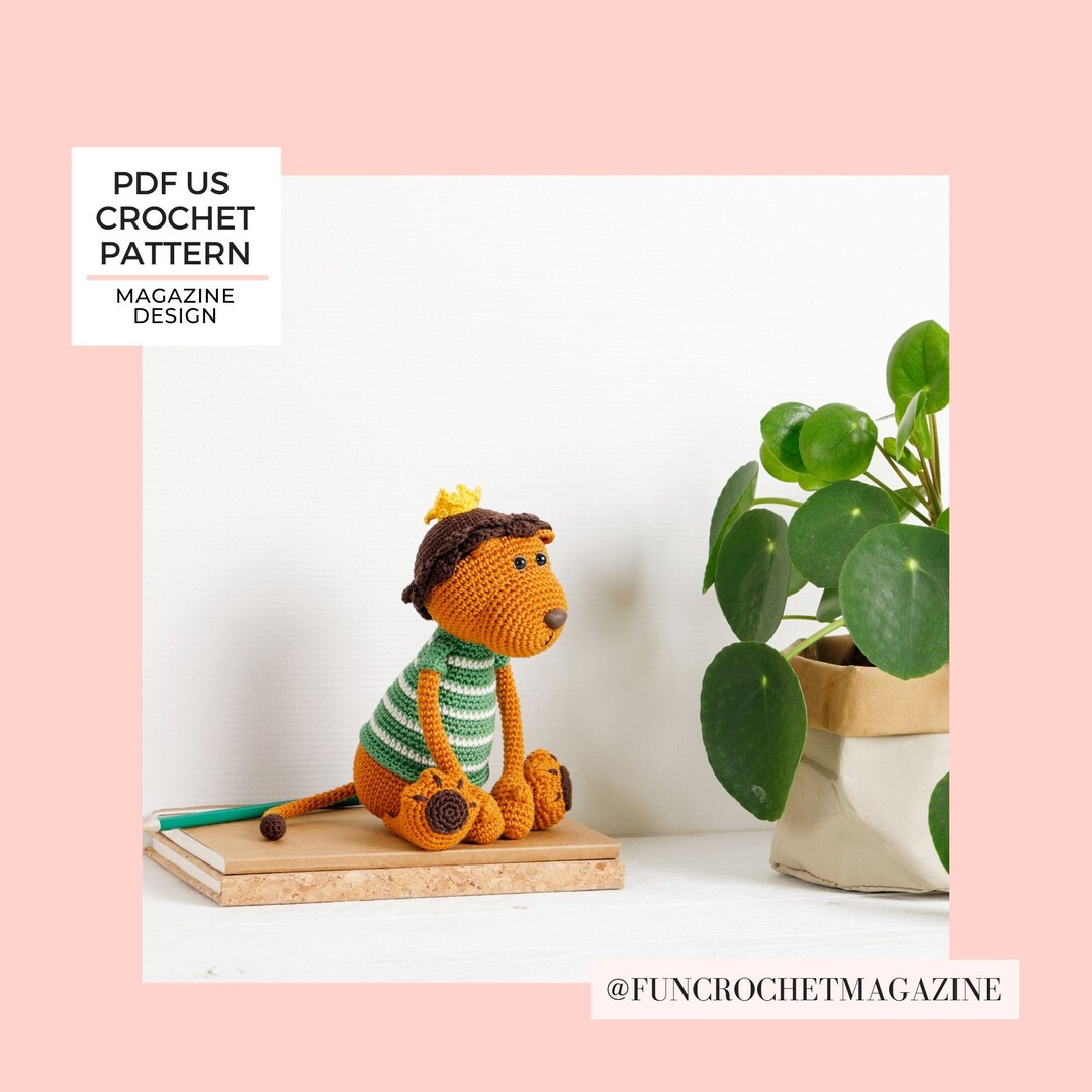 Amigurumi Crochet Pattern Toto the Lion, Kids Crochet, Stuffed Animal ...