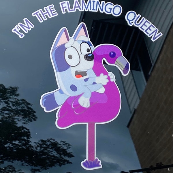 Bluey Flamingo Queen Decal - Etsy Canada