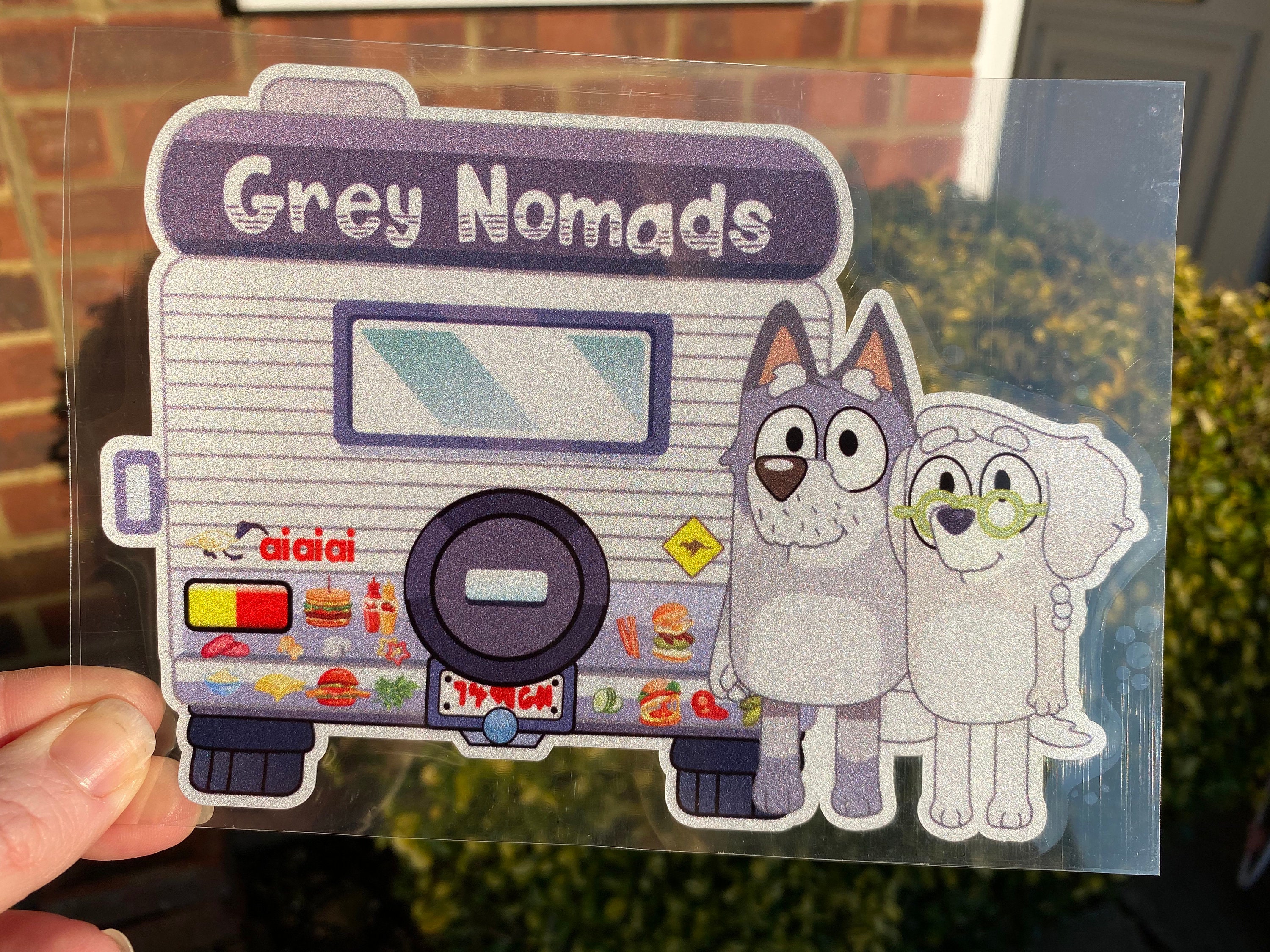 Grey Nomads Bluey Characters With Caravan Car Sticker From - Etsy Ireland