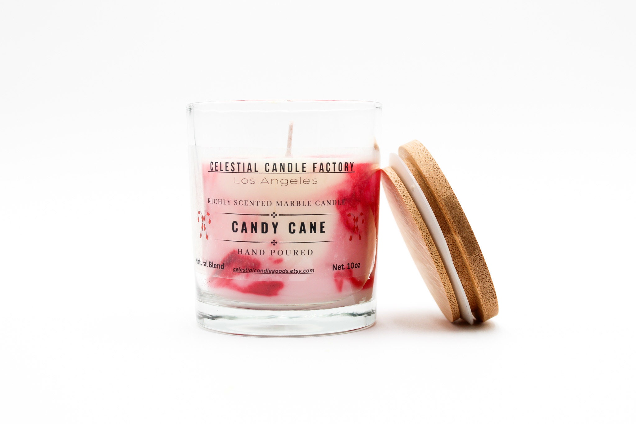 Hand Poured 10 Oz Candle Jar, Candy Cane Scented Candle - Candy Cane - Etsy