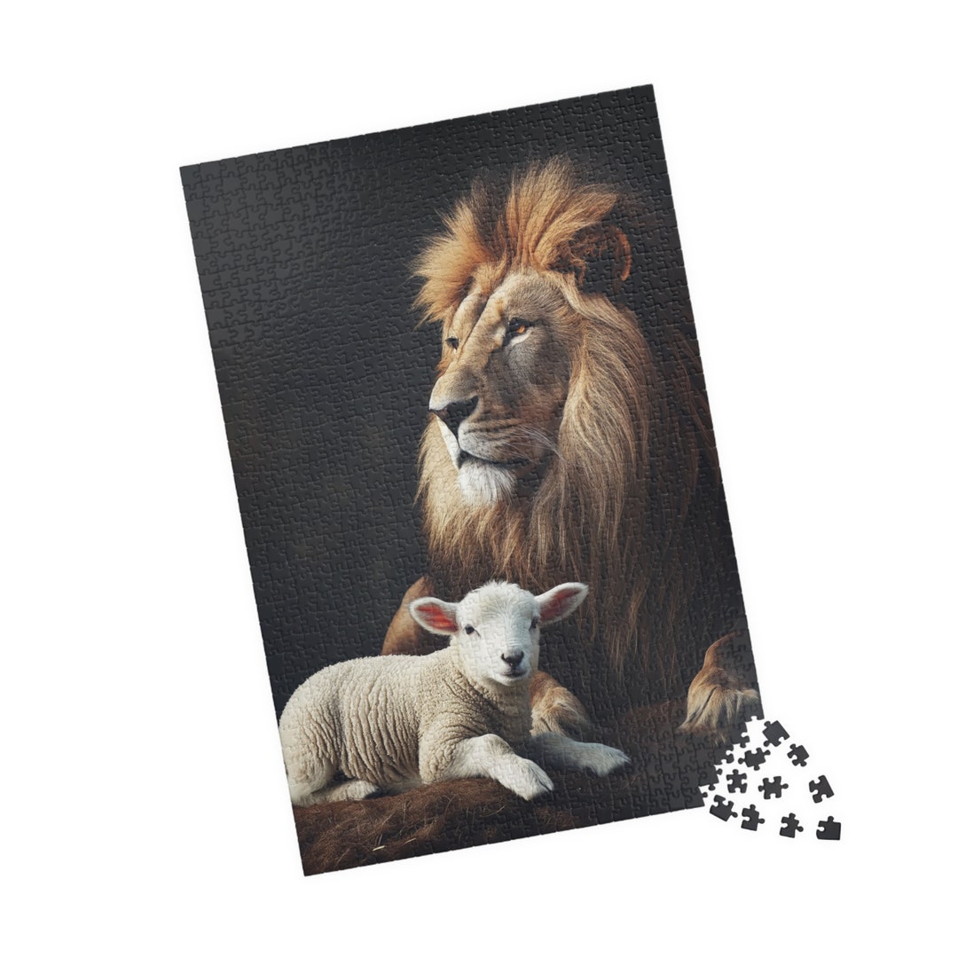 Lion and the Lamb Puzzle 110, 252, 1014-piece - Etsy