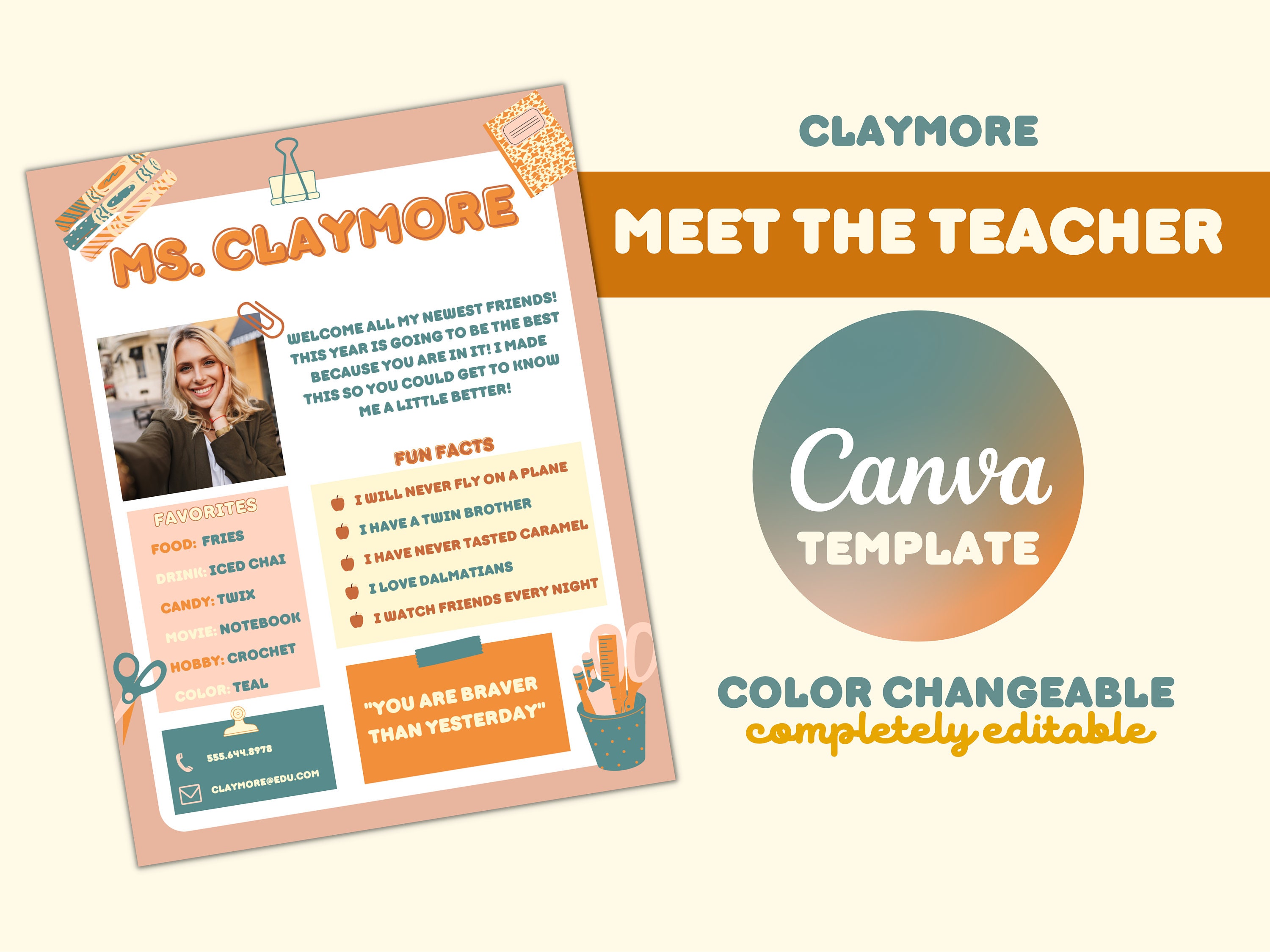 Meet the Teacher Canva Template / Canva / Teacher Template - Etsy