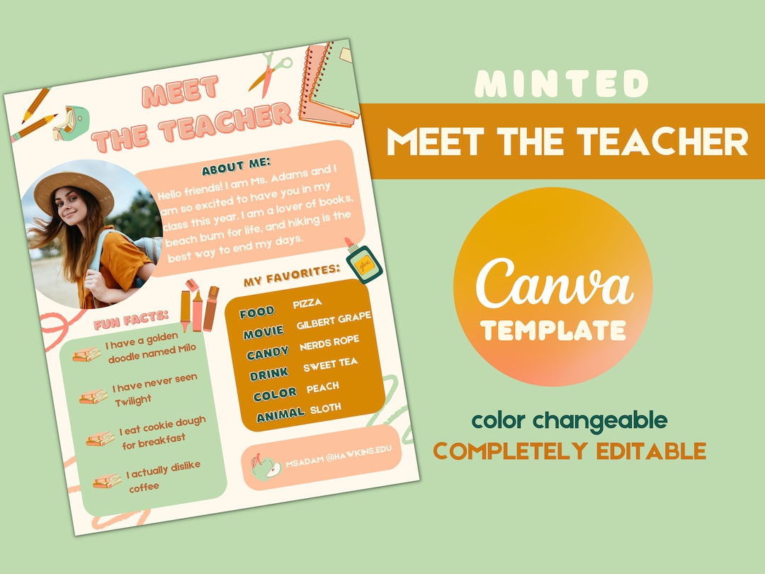 Meet the Teacher / Canva Template / Classroom Canva Template - Etsy