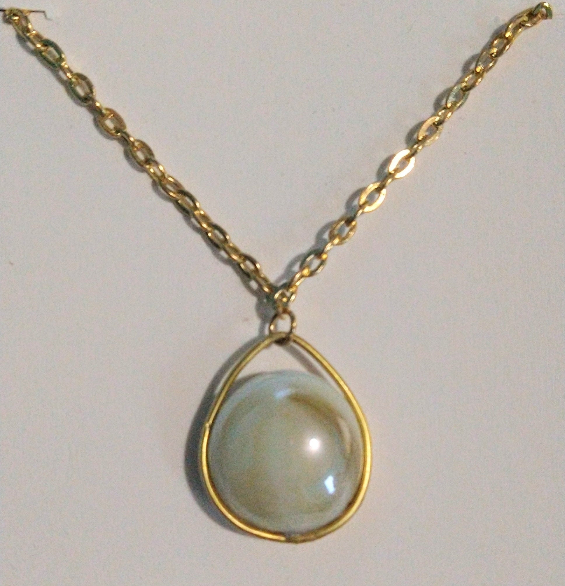 Gold Necklace With Calcite Pendant - Etsy