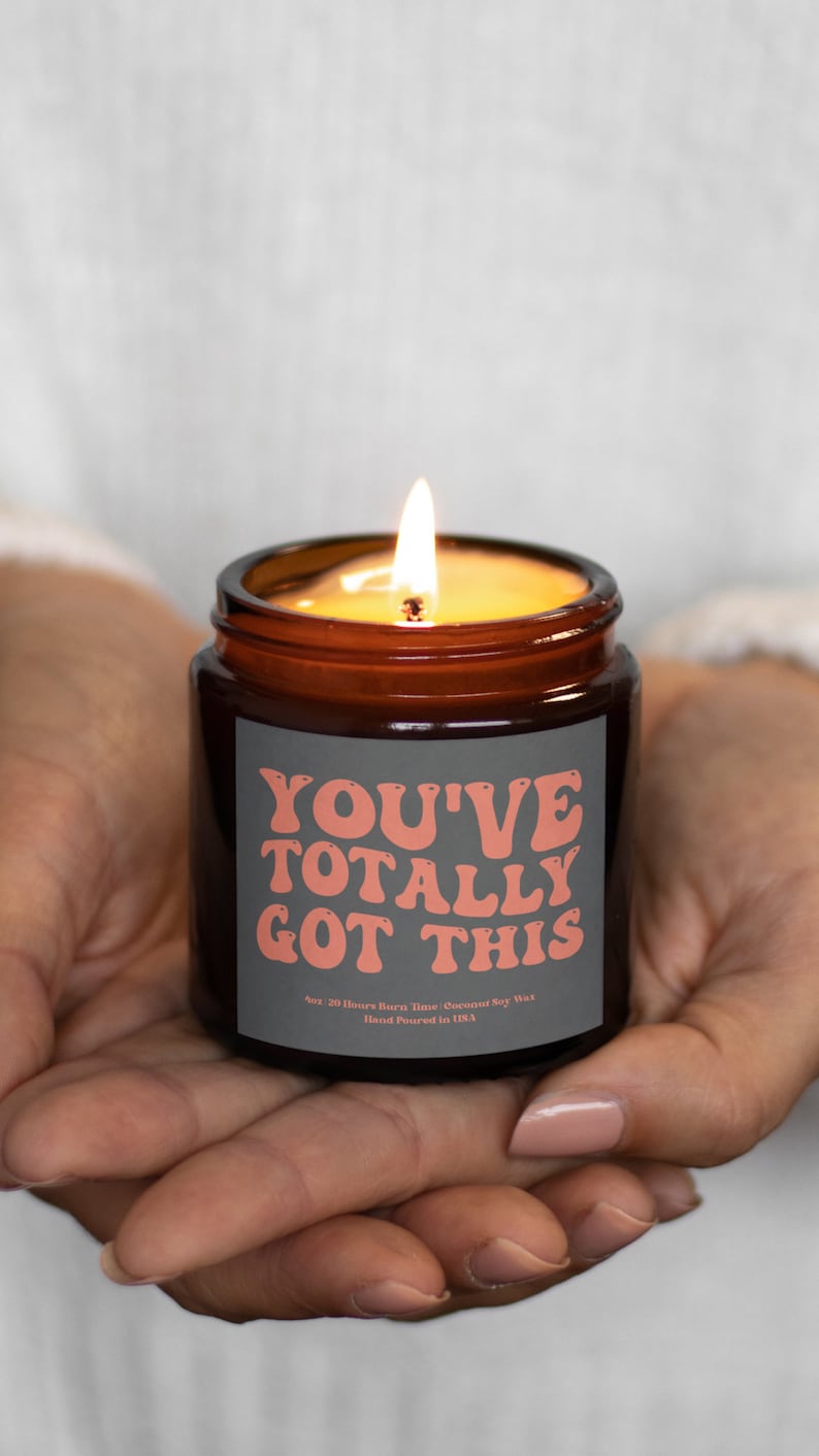 Motivational Candle Amber Jar Candle Gift of Encouragement Candle for ...