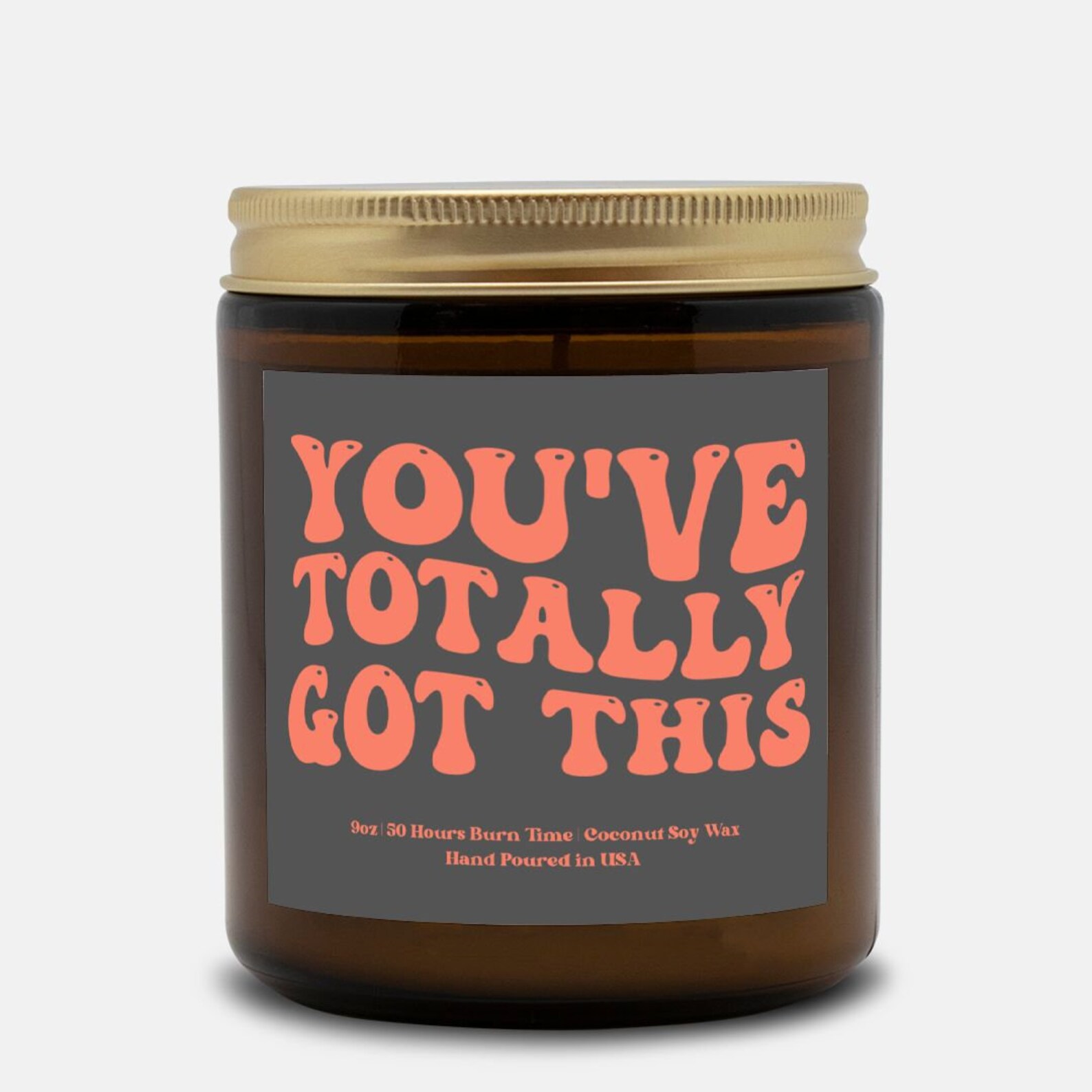 Motivational Candle Amber Jar Candle Gift of Encouragement Candle for Desk Motivation Gift for ...