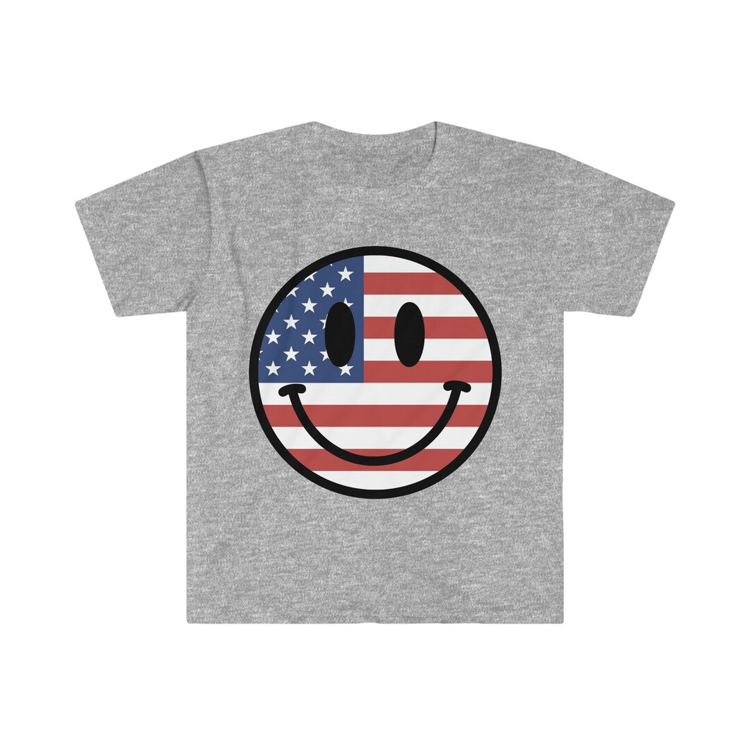 USA Smiley T-shirt - Etsy