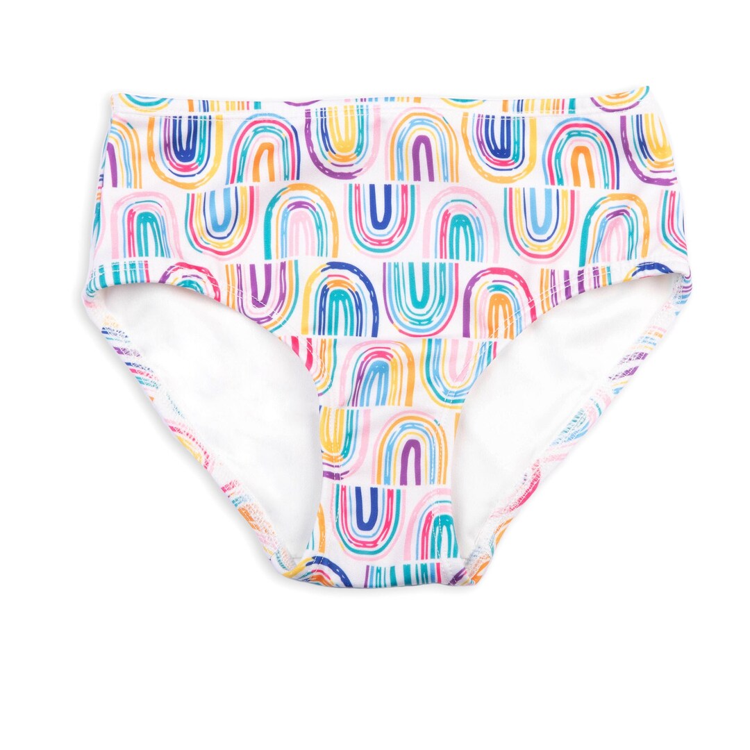 Girls Bikini Bottoms Rainbow Skies Sustainable Girls Bikini Bottoms Etsy