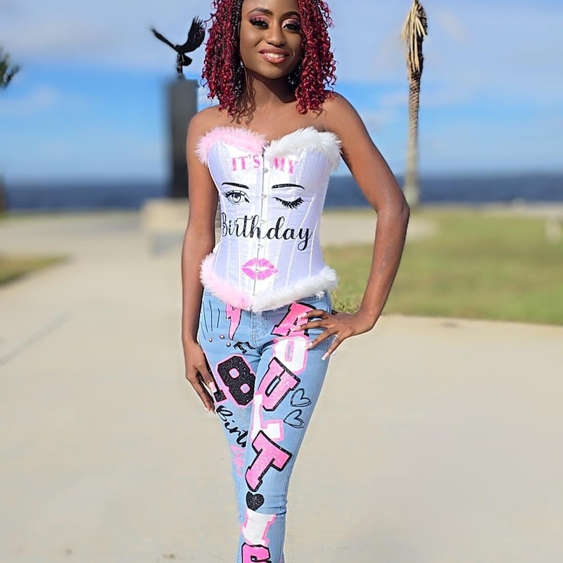 Birthday Corset and Jeans - Etsy