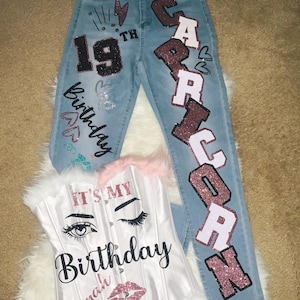 Custom Birthday/graduation Corset and Jeans Set. - Etsy