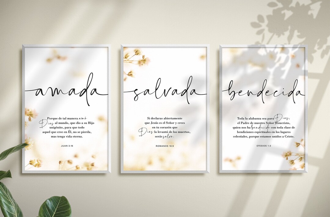 VERSIÓN FEMENINA | Spanish Bible Verses Amada, Salvada, Bendecida ...