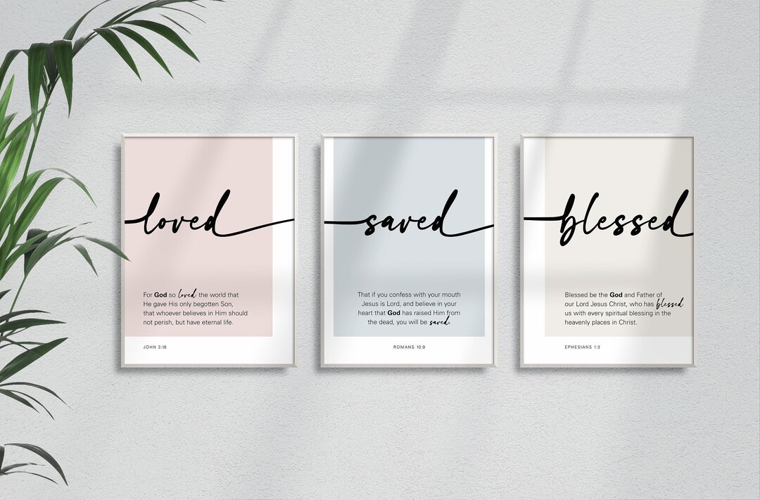 Bible Verse Modern Scripture Christian Home Decor Gift Wall Art Poster ...