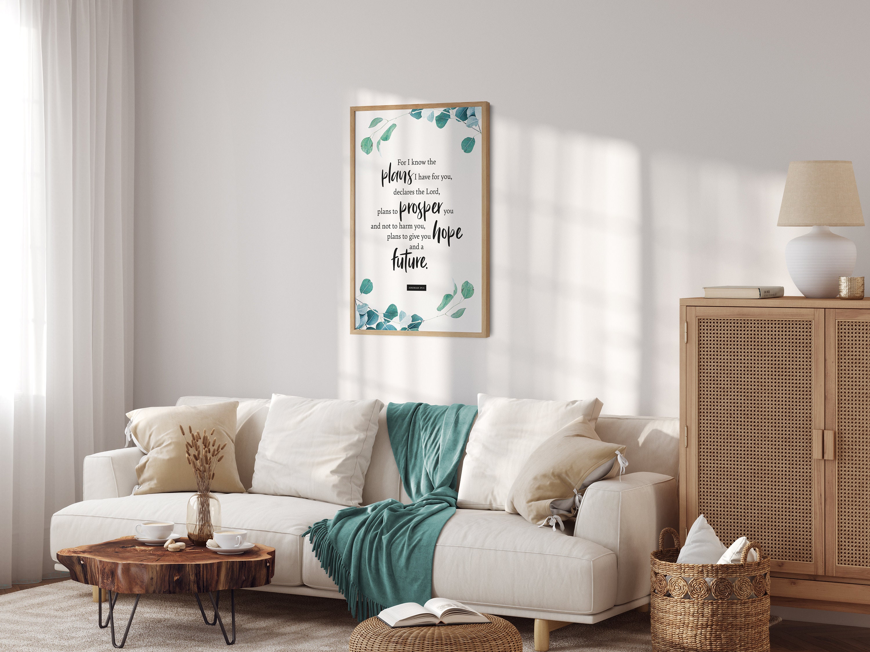 Bible Verse Scripture Poster Plans Prosper Hope Future Joy Christian ...
