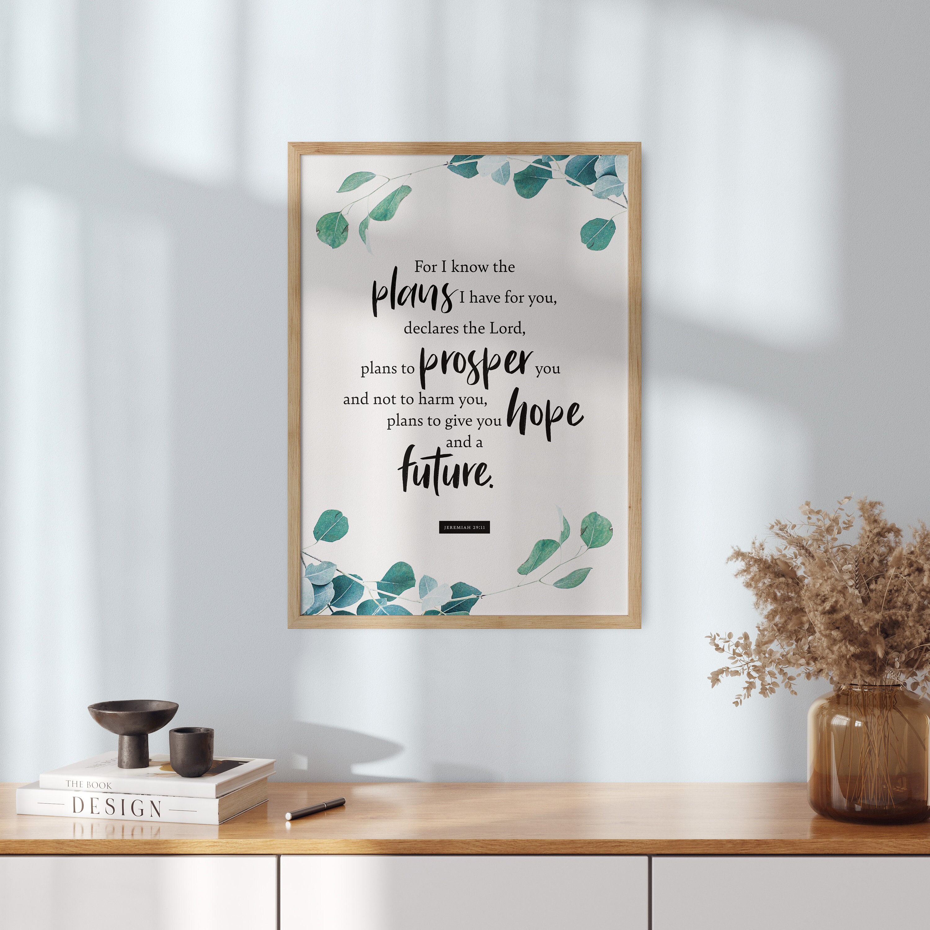 Bible Verse Scripture Poster Plans Prosper Hope Future Joy Christian ...