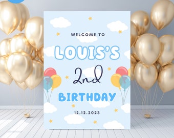 Blue Birthday Welcome Sign - Etsy